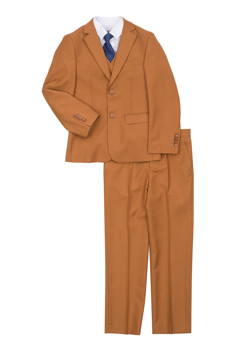 "Austin" Kids Chestnut 5-Piece Suit – LittleTuxedos.com
