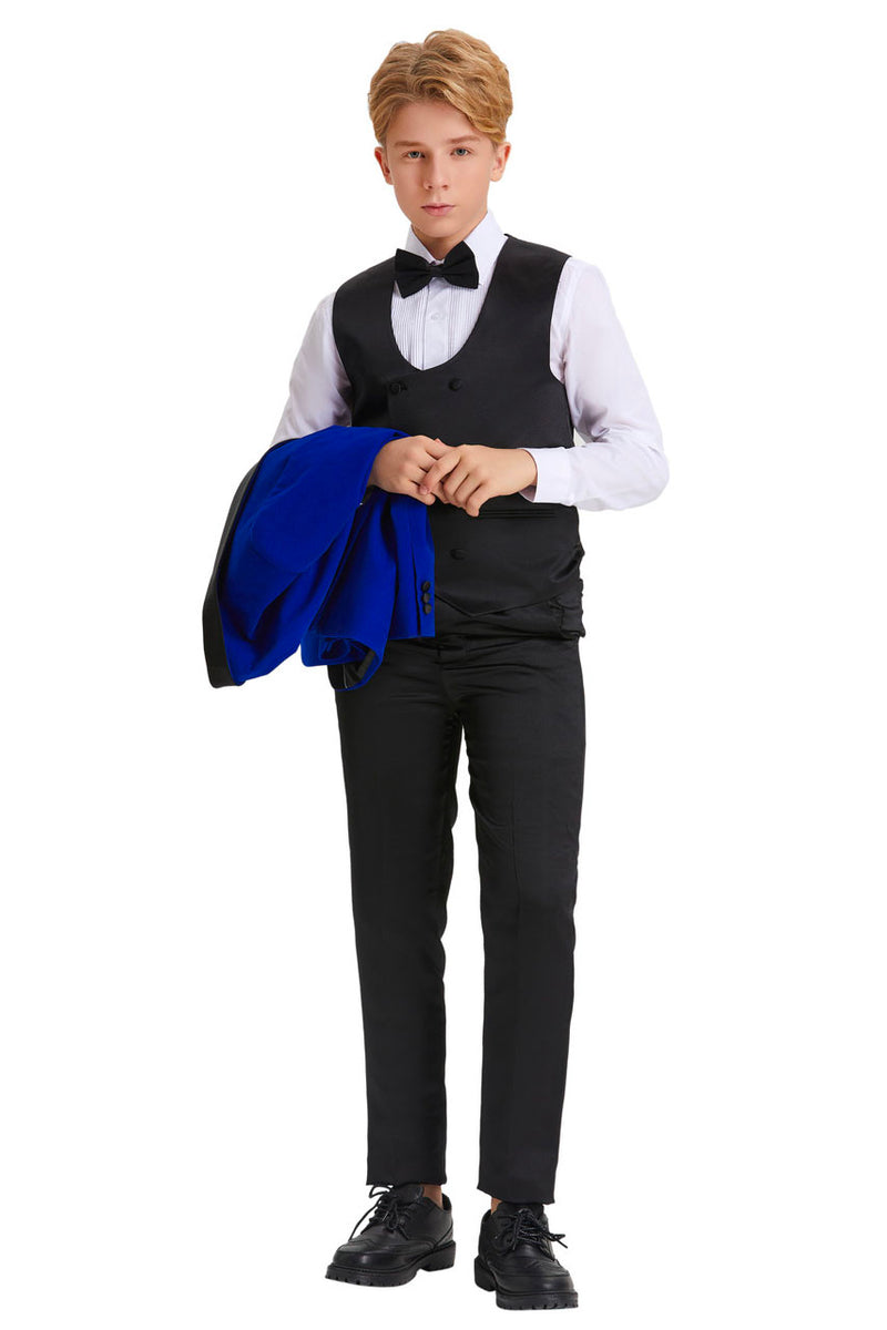 "Jayden" Tazio Kids Royal Blue Velvet Tuxedo (5-Piece Set ...