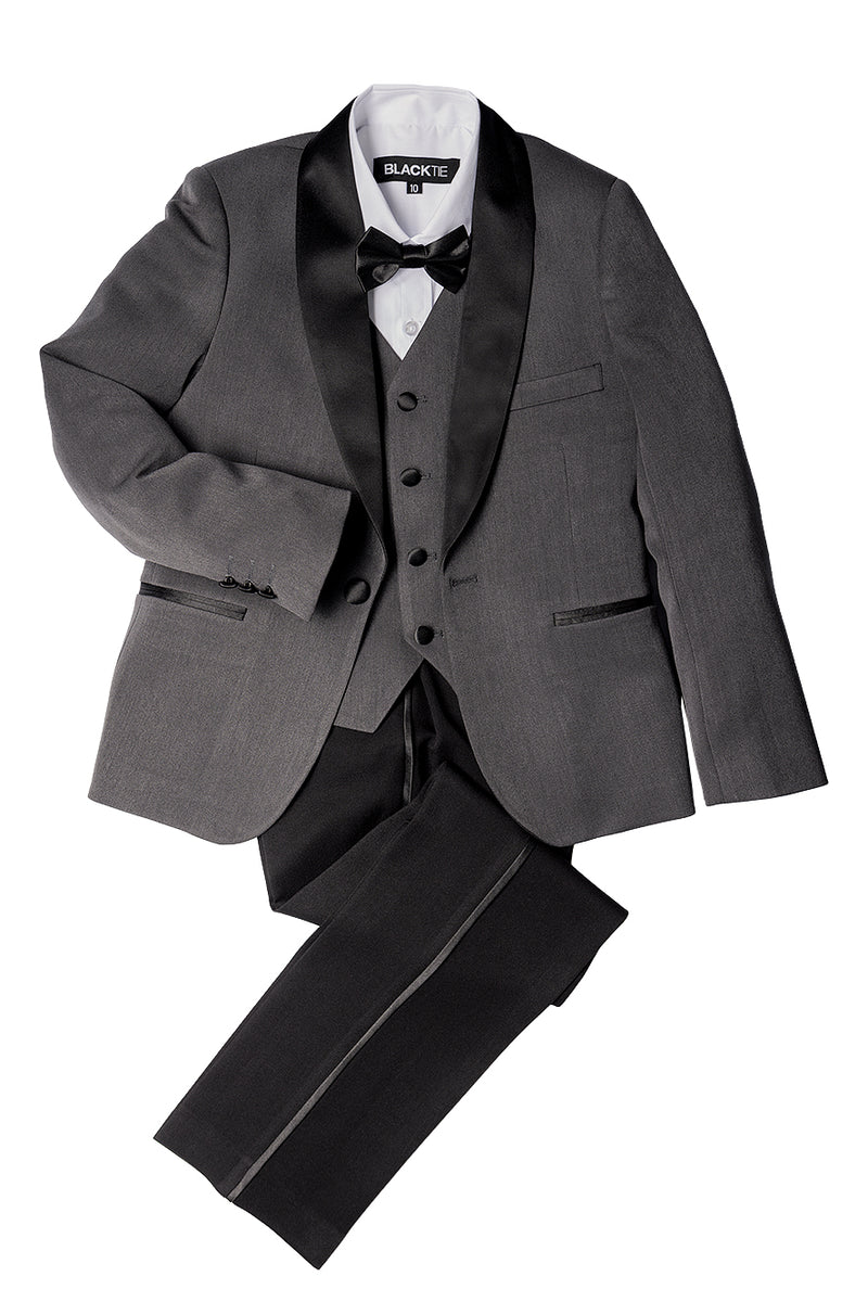 "London" Kids Charcoal Tuxedo (5-Piece Set) – LittleTuxedos.com