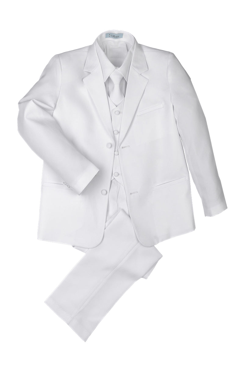 "Mason" Kids White Suit (5-Piece Set) – LittleTuxedos.com