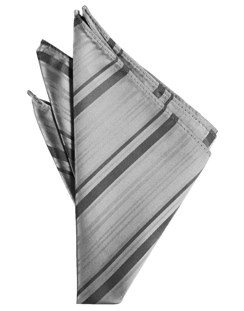 Silver Striped Satin Pocket Square – LittleTuxedos.com