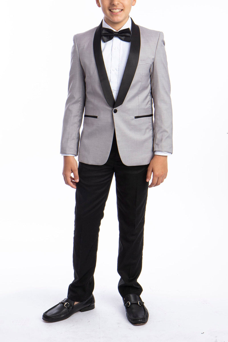 "Trent" Perry Ellis Kids Light Grey Tuxedo (5-Piece Set ...